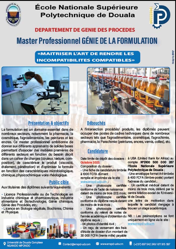 Site ENSPD : Notre département Master Pro